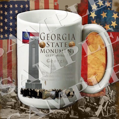 Georgia State Monument, Gettysburg 15-ounce American Civil War themed ...