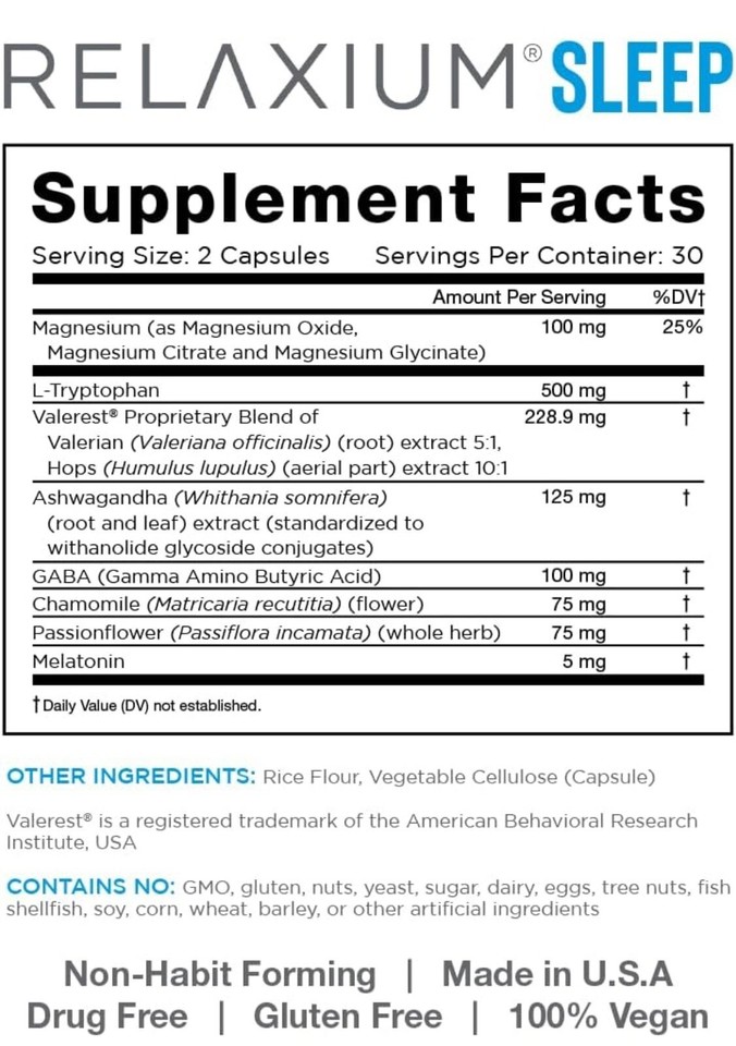 RELAXIUM Sleep, 60 Vegan Capsules EXP: 12/25 brand new | eBay