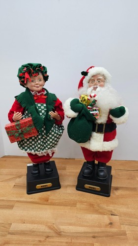 Holiday Creations Mr & Mrs Santa Claus Lighted Animated Motion Figures ...