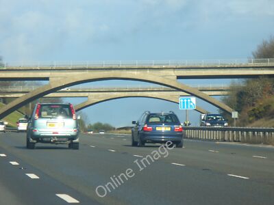 Photo 6x4 Two Bridges Tormarton Striking pair of motorway bridges at ...