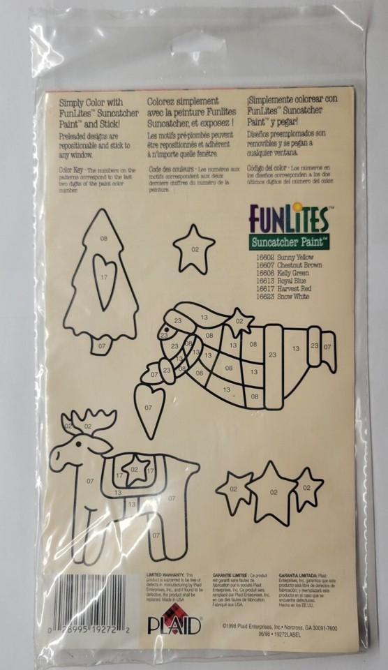 Plaid Funlites 5 Window Cling Designs #19272 Folk Christmas | eBay