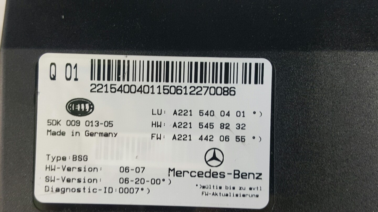 07 08 09 MERCEDES S550 TRUNK POWER SUPPLY CONTROL MODULE RELAY OEM ...