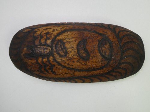 VINTAGE AUSTRALIAN WIRE BURNT ART DECORATED ABORIGINAL COOLAMON BOWL | eBay