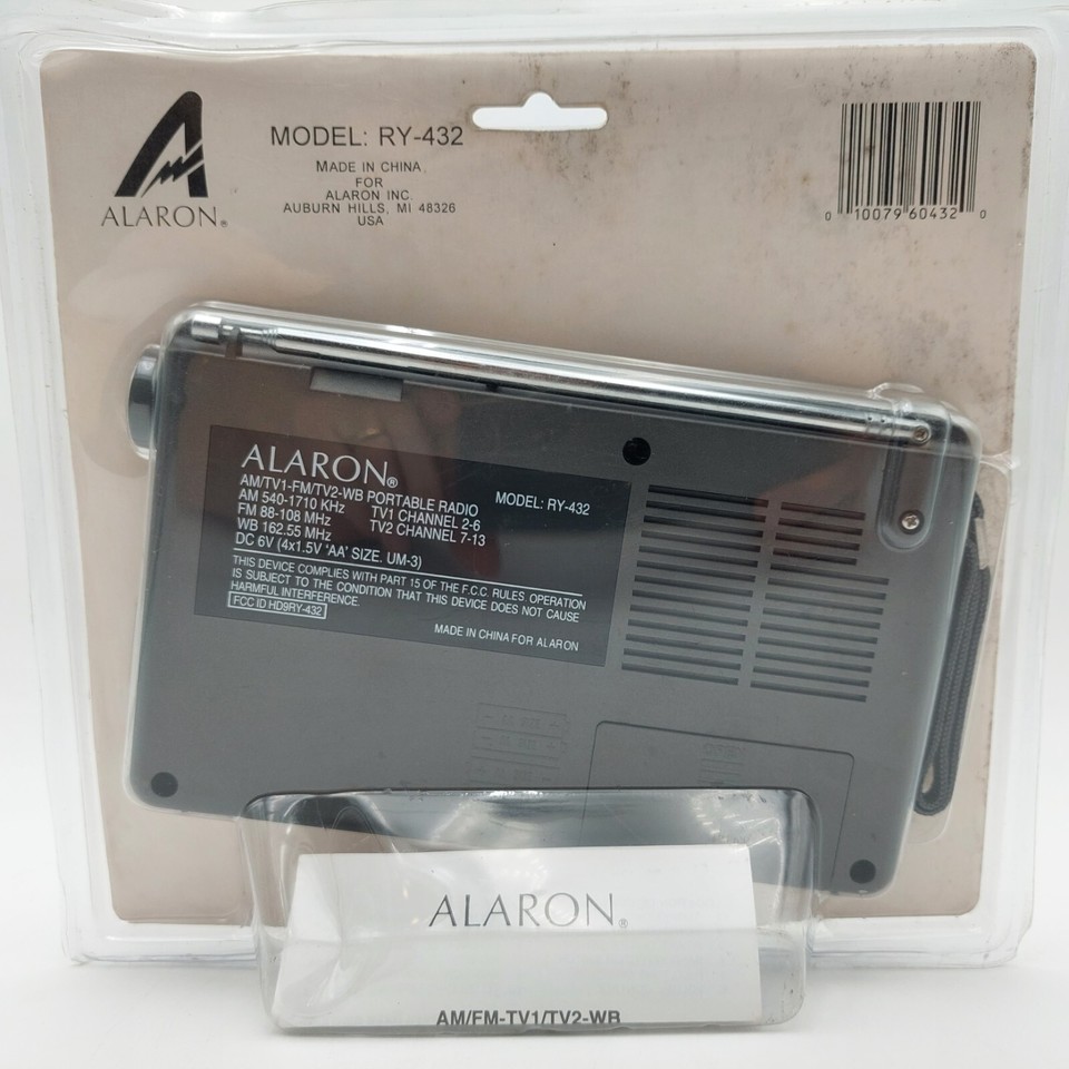 ALARON RY-432 Portable Multi-Band Radio AM/FM/TV1/TV2 & Weather Band ...