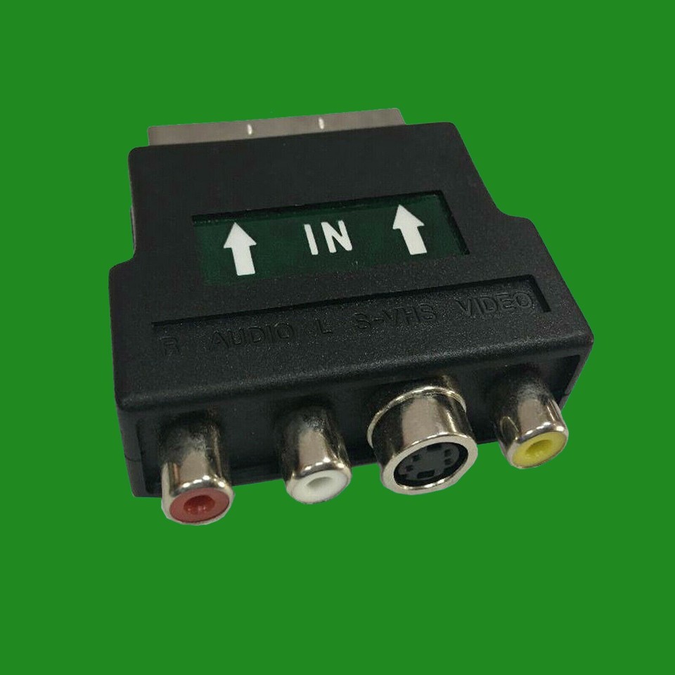 RCA Composite Phono/S-Video to SCART Converter Adaptor Adapter SVHS AV ...