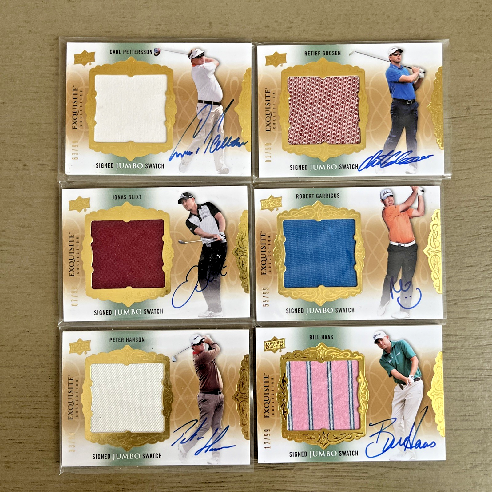 LOT of 6 - 2013-14 UD Exquisite Signed Jumbo Swatch Cards- /99 - See ...