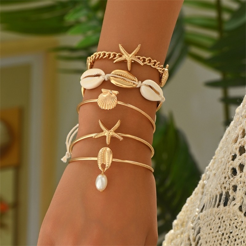 Inspired Seashells Bracelet Stackable Design Beach Wrist Jewelry Gift ...