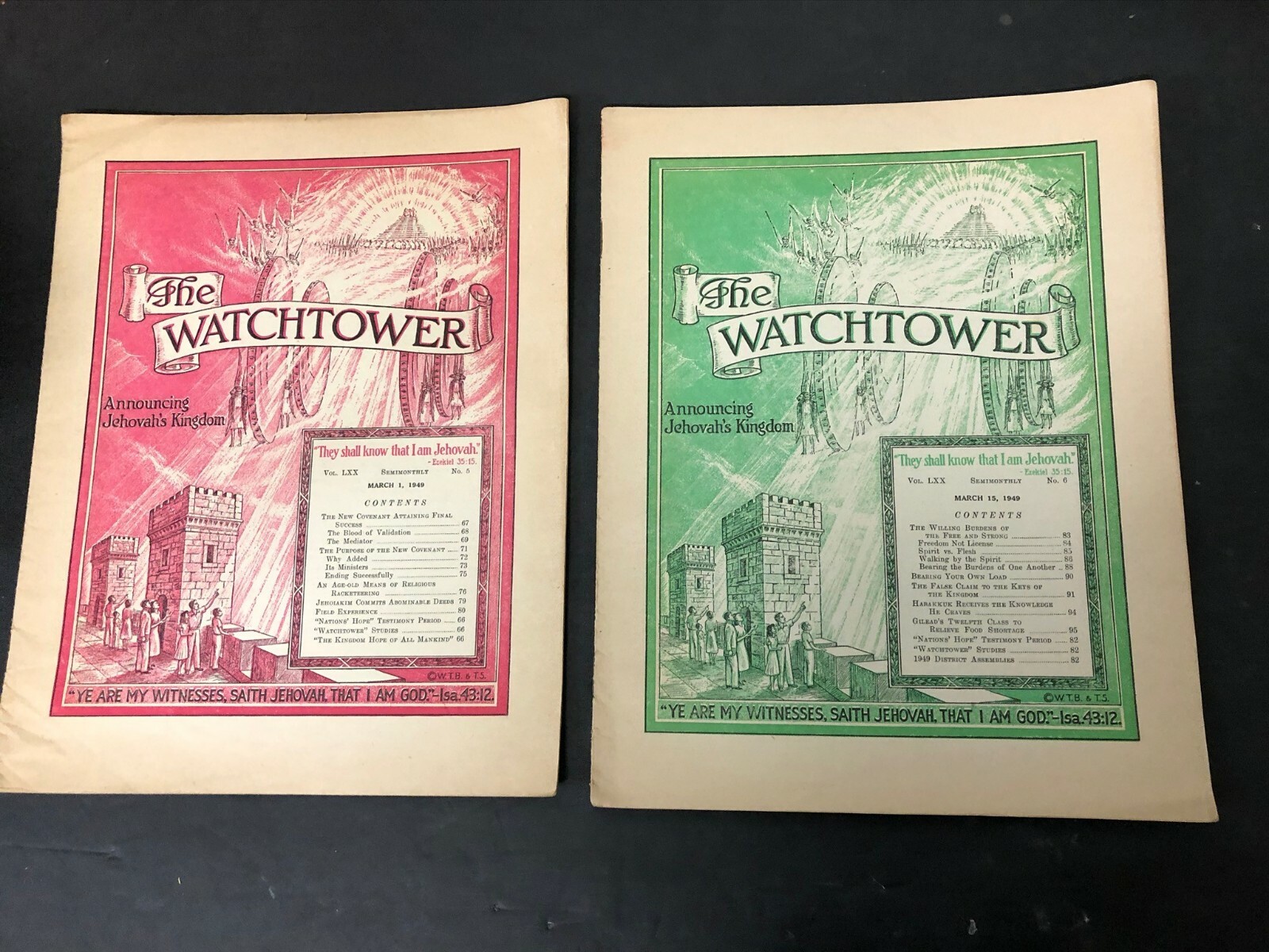 Vtg WATCHTOWER JEHOVAH'S WITNESSES Magazine Newspaper lot of 21 - 1949 ...