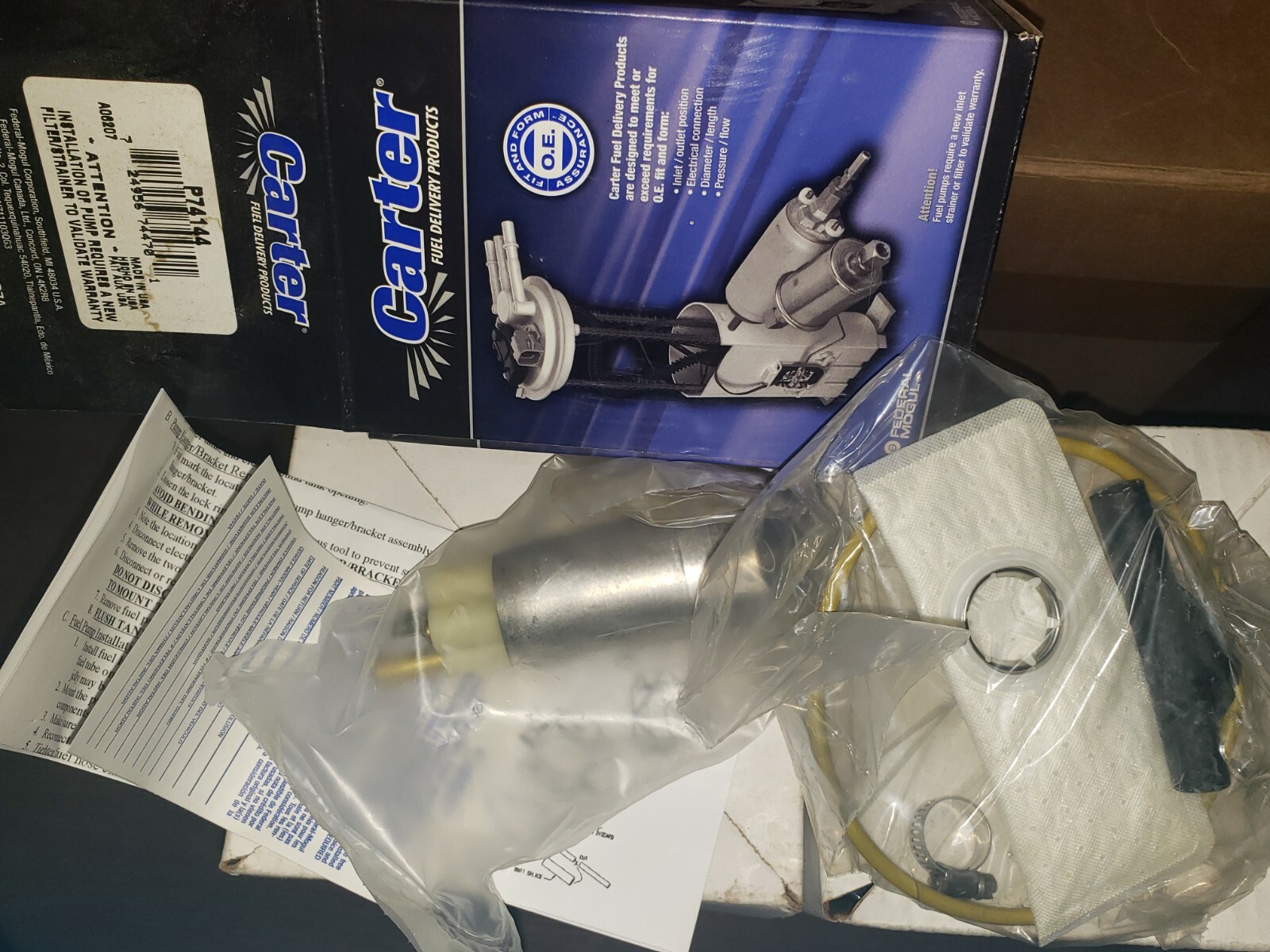 Carter P74144 EFI In-Tank Electric Fuel Pump And Strainer Set | eBay