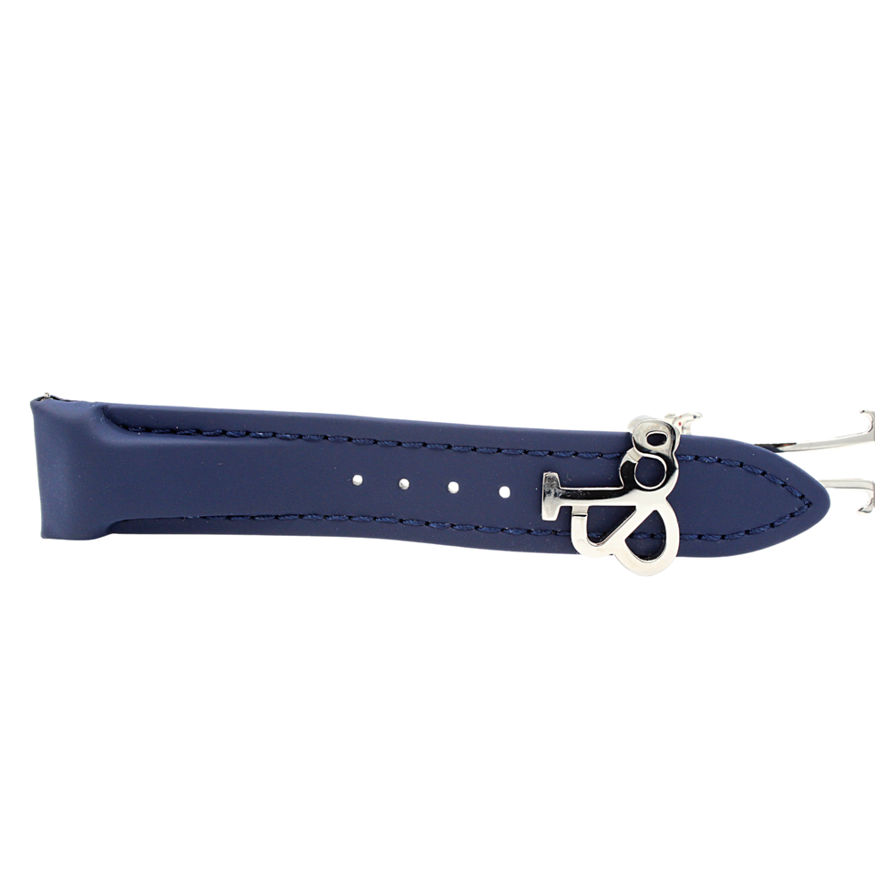 NEW JACOB & CO AUTHENTIC NAVY BLUE POLY 20MM SHORT WATCH BAND W. BUCKLE ...