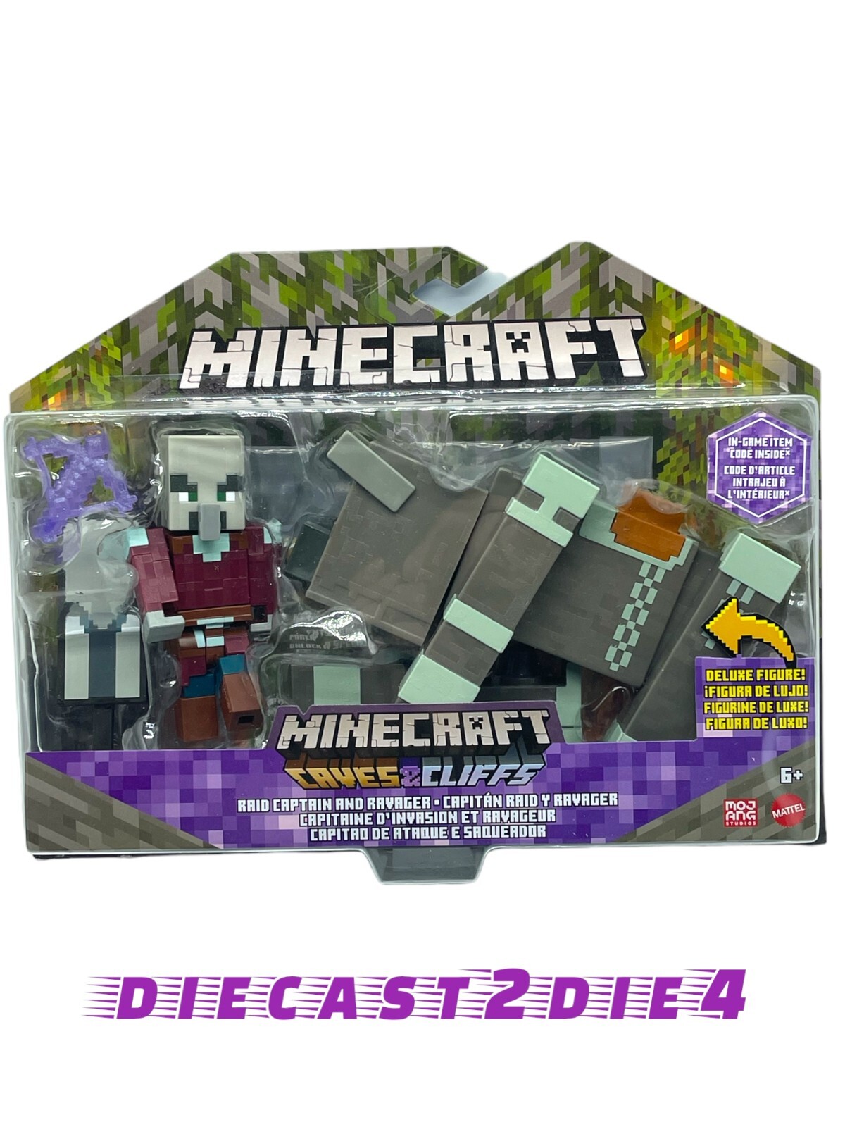 Minecraft Craft-a-block RAID Captain and Ravager Action Figures Mattel ...
