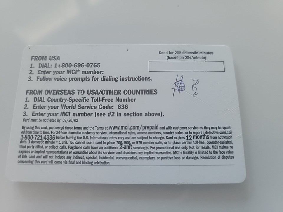 Used $50.00 Prepaid MCI Gift Card | eBay