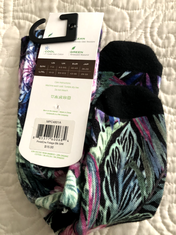 men's Cariloha bamboo crew socks multi color floral S(7-10) new | eBay