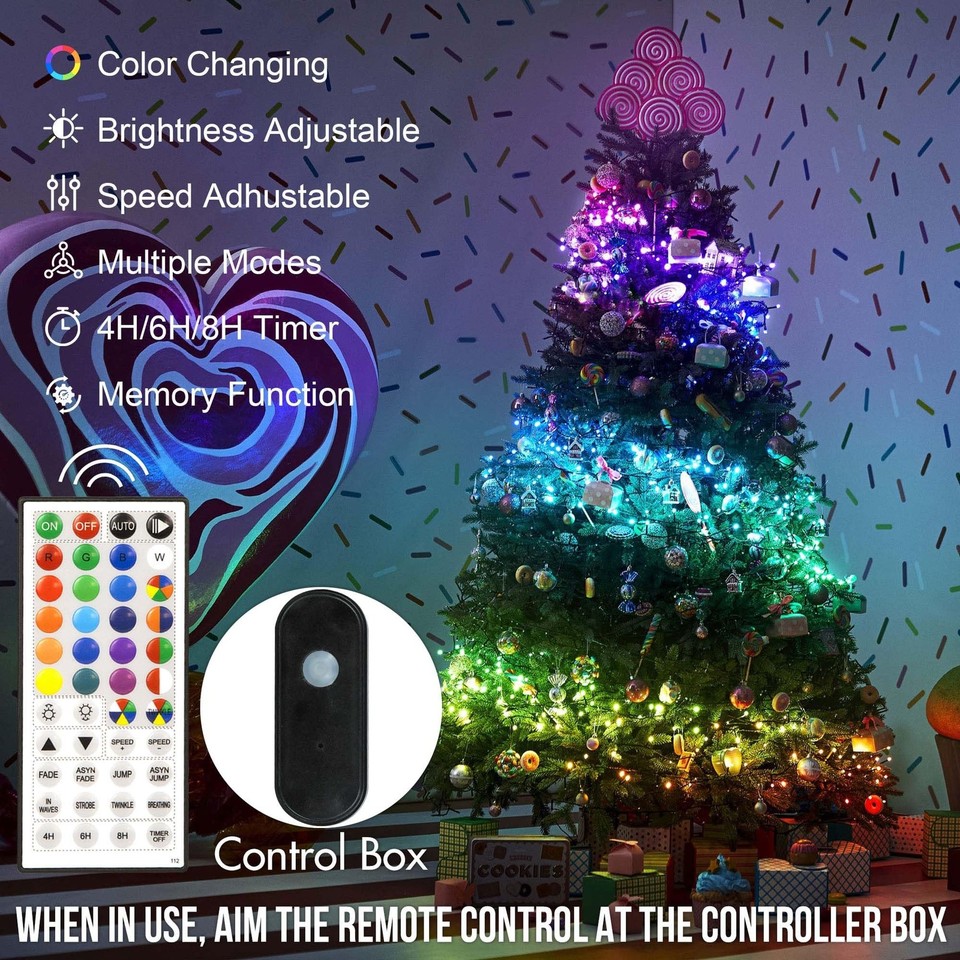164 FT 500 Christmas Lights Outdoor, RGB Color Changing Lights with ...