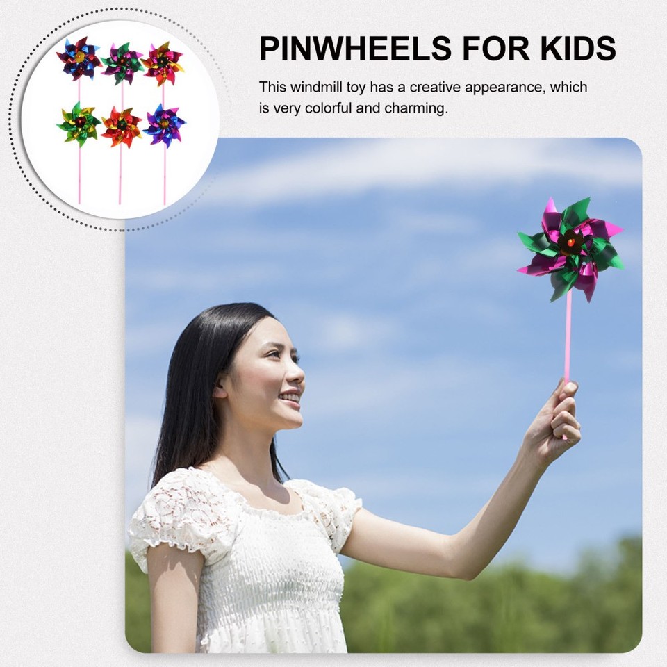 40Pcs Plastic Rainbow Pinwheel Windmill Party Pinwheels Kids Toys ...