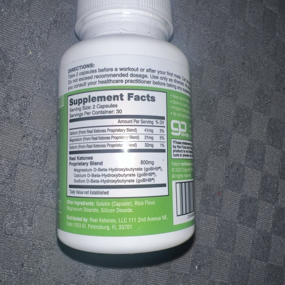 Real Ketones Ketone Bio Identical, Keto Electrolytes Supplement 60 Ct ...