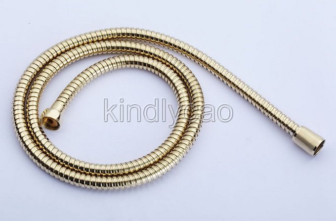 Gold Color Brass Bathroom Handheld Shower Head with 1.5m Shower Hose ...
