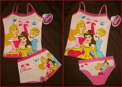 DISNEY PRINCESS Sz 2 3 4 or 6 - 2pc Underwear Set - GIRLS PINK UNDIES ...