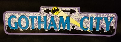 Vintage Original 1982 Gotham City Plastic Street Sign Batman DC Comics ...