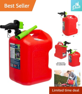Spill Proof Gas Can with Controllable Flow & Flame Mitigation Device ...