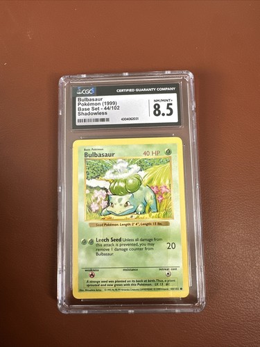 1999 Pokemon Game Shadowless Bulbasaur #44 CGC 8.5 NM | eBay