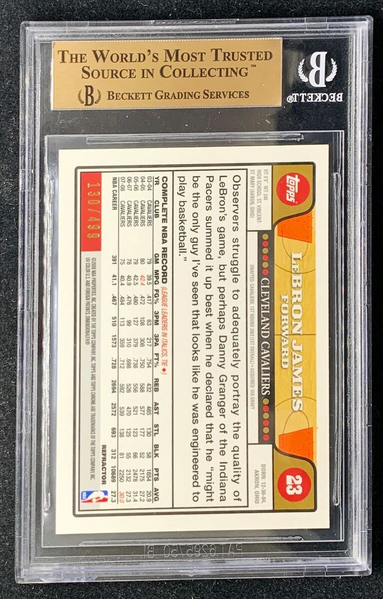 2008 Topps Chrome LeBron James Orange Refractor /499 True 2008 Topps Chrome LeBron James Orange Refractor /499 True