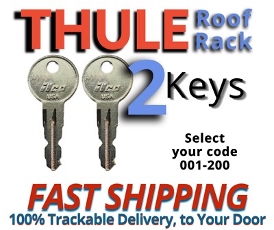 Thule Keys Roof Rack Bike Ski Luggage Carrier Key Cut to Code 001-200 ...