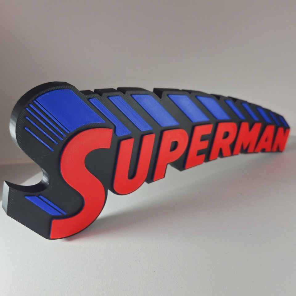 Superman 3D printed Logo Stand | Collectible | Shelf Desk Art Display ...
