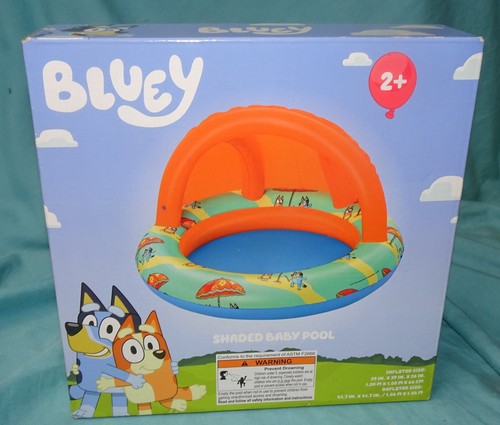 New Bluey Inflatable Shaded Baby Pool Age 2+ Summer Swimming Kids Pool ...