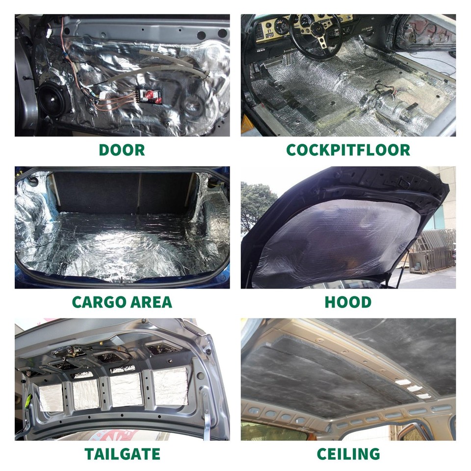36sqft 7mm Sound & Heat Proofing Car Sound Deadener Insulation Underlay ...