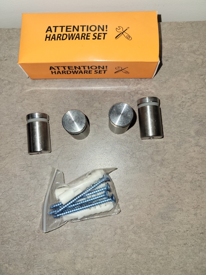 (16) 5/8 x 1 Inch Sign Standoff Brushed Chrome Wall Standoff Mount ...