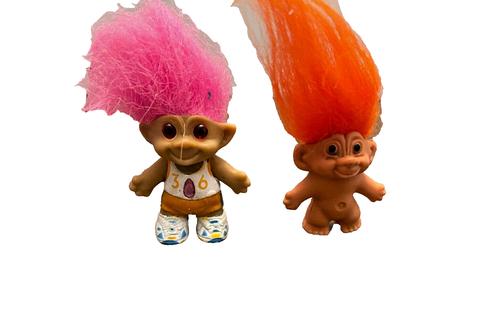 Troll Dolls 2 Ace & Jade Novelty Pink & Orange Hair 1-1.5 Inches Tall | eBay