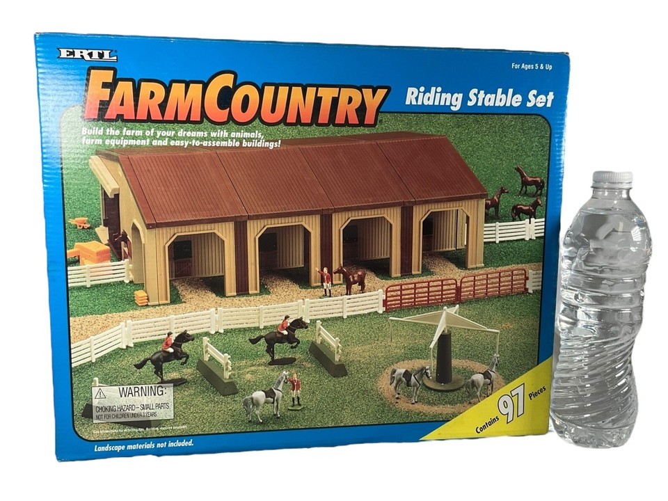 Ertl Farm Country Riding Stable Set 1/64 Plastic Collectible COMPLETE ...