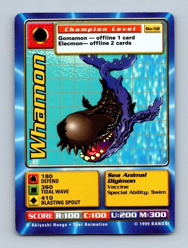 Digimon Digi Battle Whamon Bo-58 Series 2 Bandai 1999 | eBay