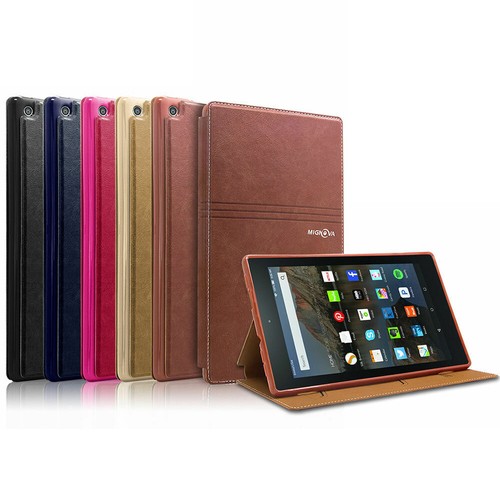 For All-New Amazon Fire HD 8 6 7 8th Gen Leather Stand Case Cover w ...