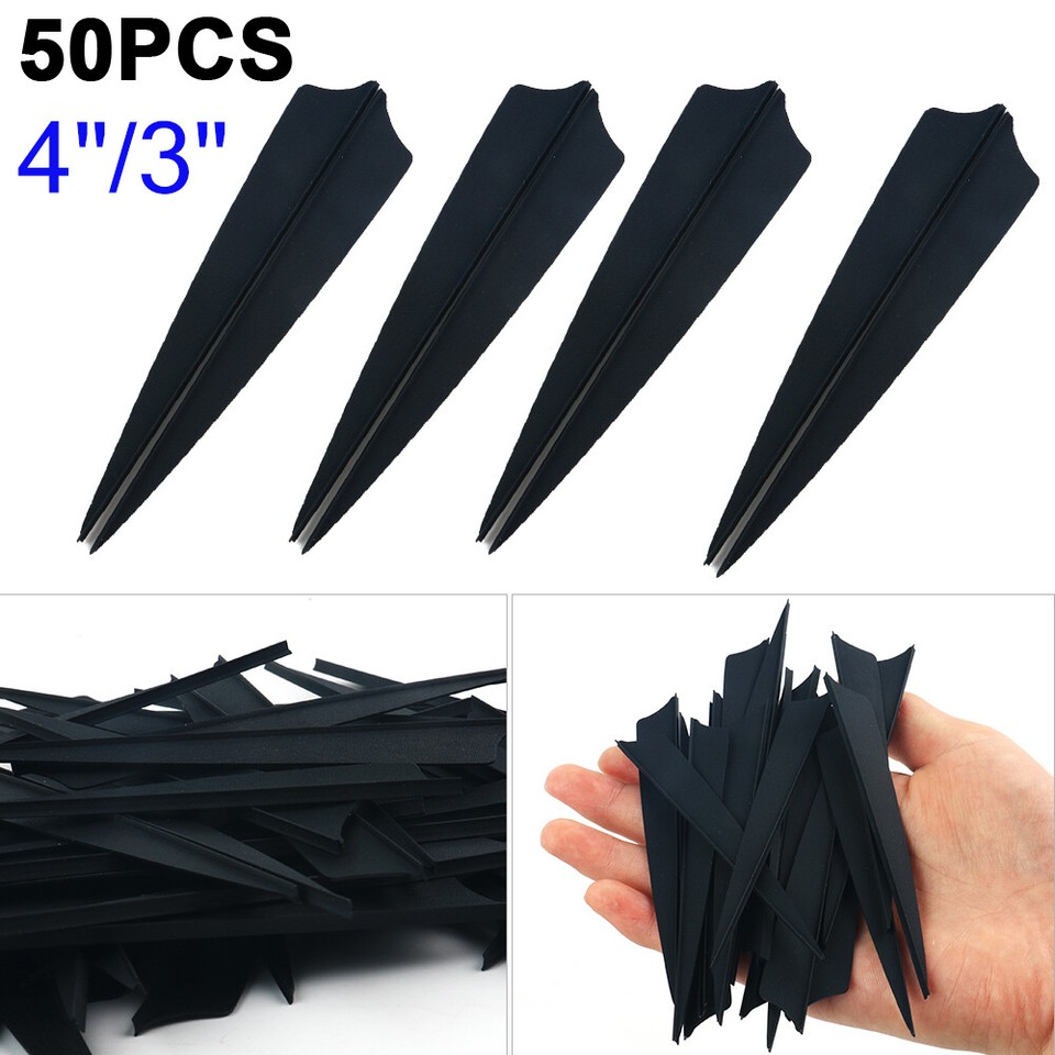50Pcs 3" 4inch Archery Arrow Vanes TPU Fletches Feather Shield ...