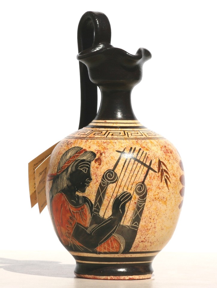 Greek black-figure Ceramic Vase Pot Pottery Painting Greek God Apollo 6 ...