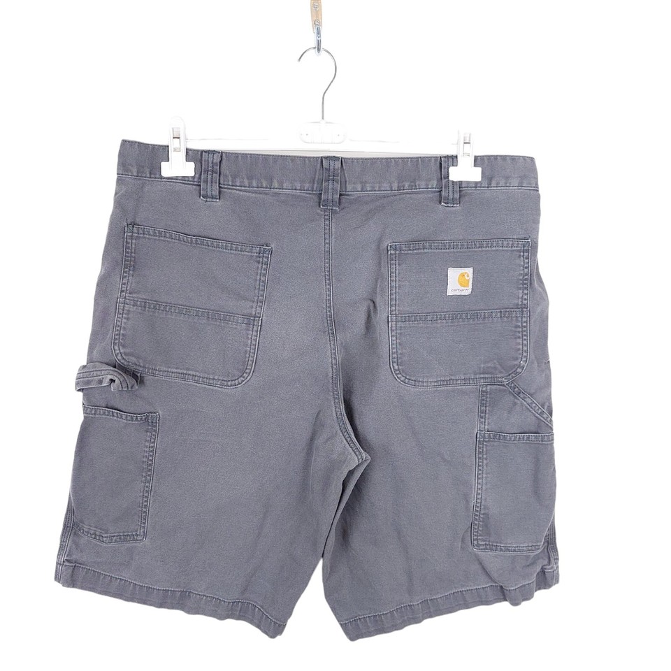 Carhartt Men's Grey Relaxed Fit Canvas Utility Work Shorts Size 38 | eBay