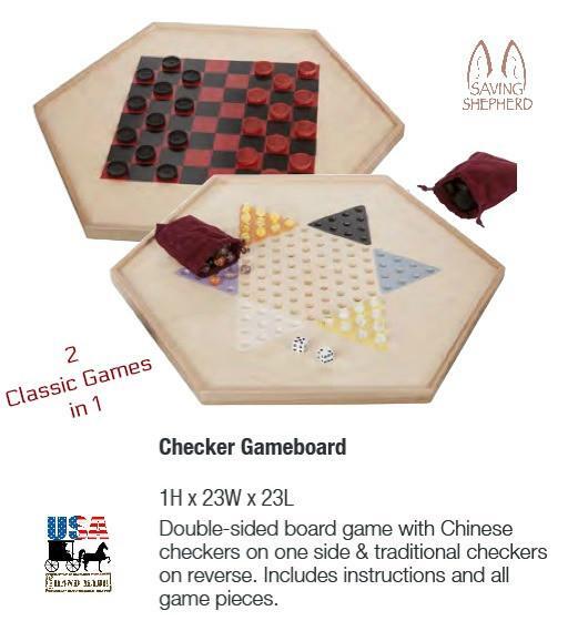 2 CLASSIC CHECKER GAMES - Chinese Checkers & Traditional Wood Board ...