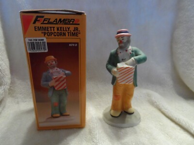 VTG EMMETT KELLY JR. 6" PORCELAIN CLOWN eating popcorn FLAMBRO 9570D | eBay