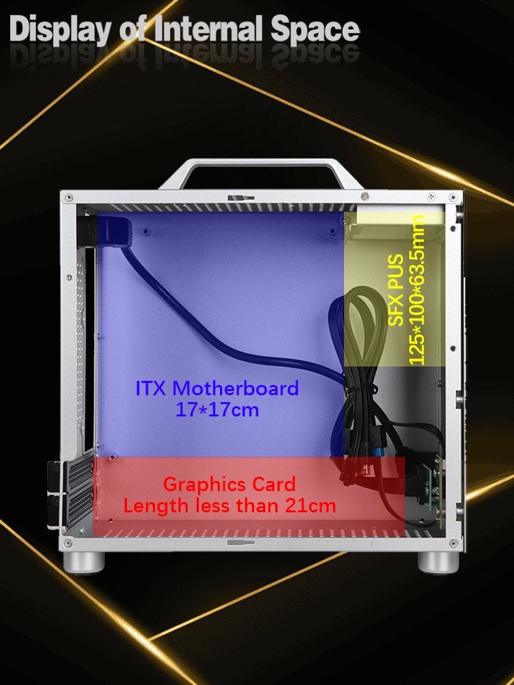 SKTC A17 Mini-ITX Case Supports SFX PSU&210mm GPU Triple Storage 0.8mm ...