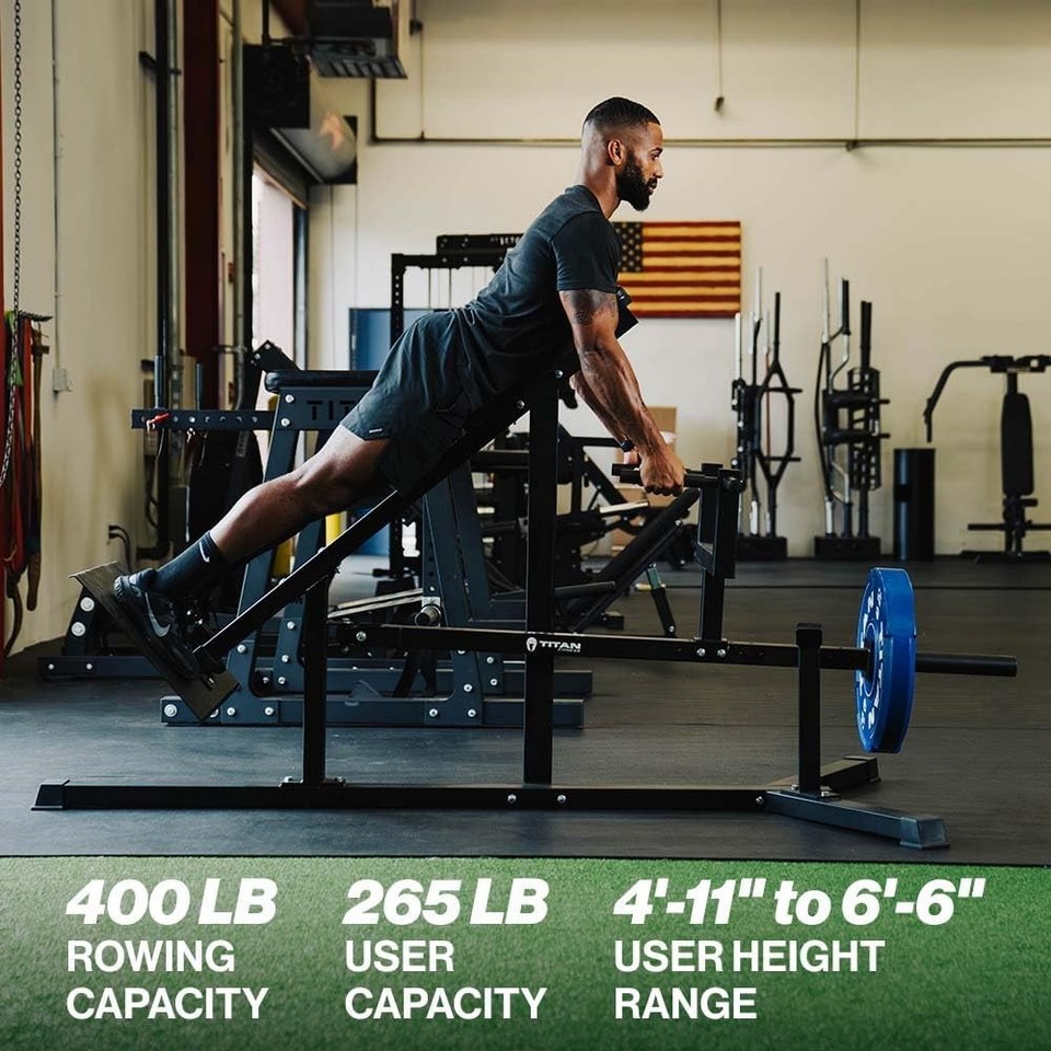 Titan Fitness Plate-Loaded Chest Supported T-Bar Row Machine, 400 LB ...