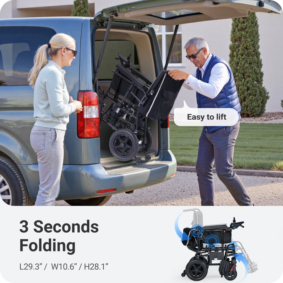 42lbs Ultra-Lightweight Electric Power Wheelchair All Terrain Motorized ...