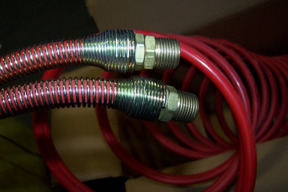NEW NYCOIL HOIST TWIN COILED AIR LINE 15 FT 3/8 NPT MALE SWIVEL BOTH ...
