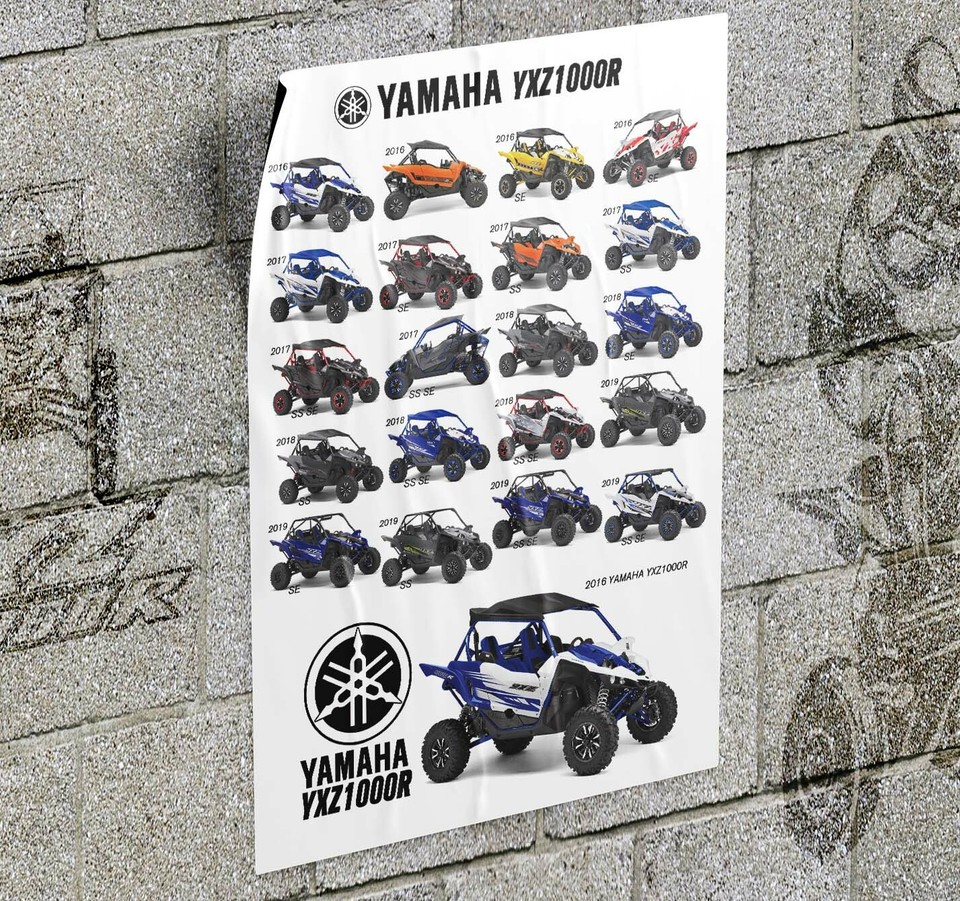Yamaha YXZ 1000R UTV Quad ATV Wall Art Banner Poster Flyer SXS Graphics ...