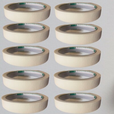 20 Rolls 60 FT General Purpose Masking Tape 0.59" inch Adhesive Ivory ...