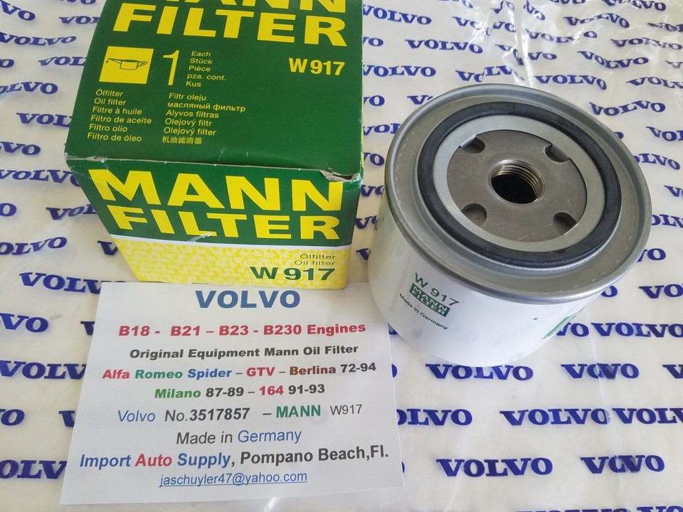 Volvo OEM Mann Oil Filter 62-99 - B18 B20 B21 B23 B230 +850 Alfa Romeo ...