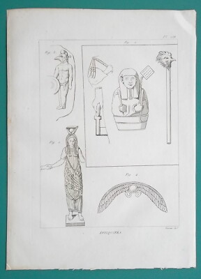 EGYPTIAN IDOLS Mythology Deities Isis Osiris Bird Wings - 1804 ...