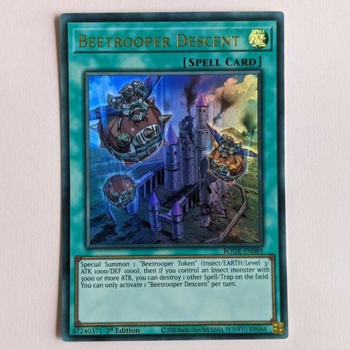 Yugioh - Beetrooper Descent - Ultra Rare - BODE-EN089 - Pack Fresh | eBay