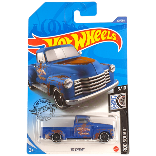 Hot Wheel 52 CHEVY Rod Squad Blue 201/250 3/10 Pickup Truck 2018 New ...
